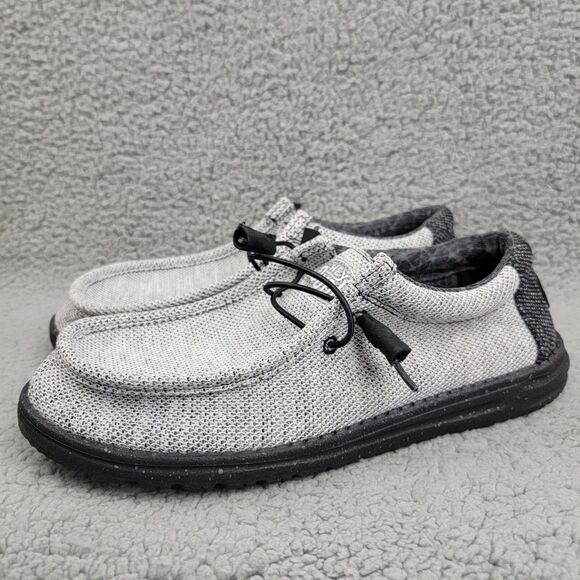 Hey Dude | Shoes | Hey Dude Wally Stretch Poly Black Gray Shoes Mens ...